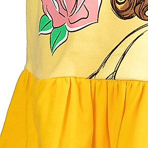 Disney Princess Belle Little Girls French Terry Dress Princess Belle Yellow 7-8