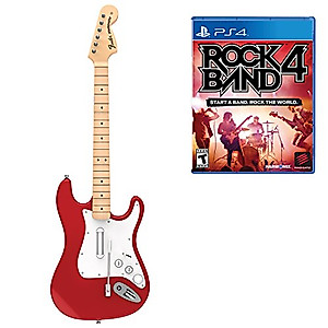 Mad Catz Rock Band 4 Wireless Fender Stratocaster Guitar Controller and Software Bundle for PlayStation 4 - Red