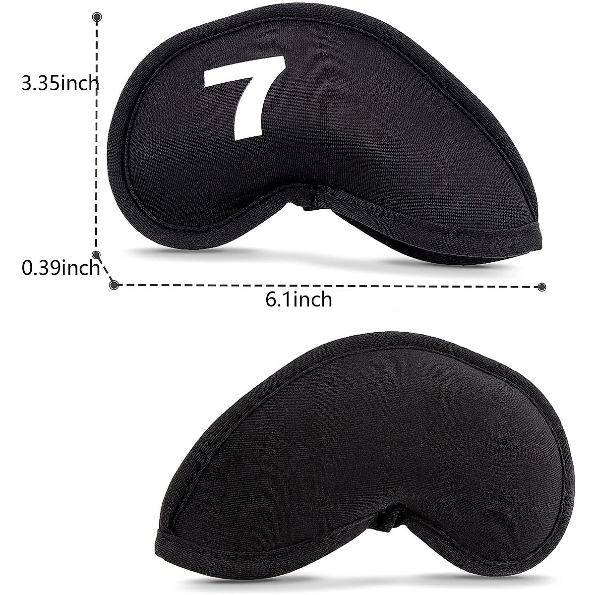 AUEAR, 11 Pack Golf Head Covers Black Neoprene Iron Putter Headcovers Set Fit All Brands