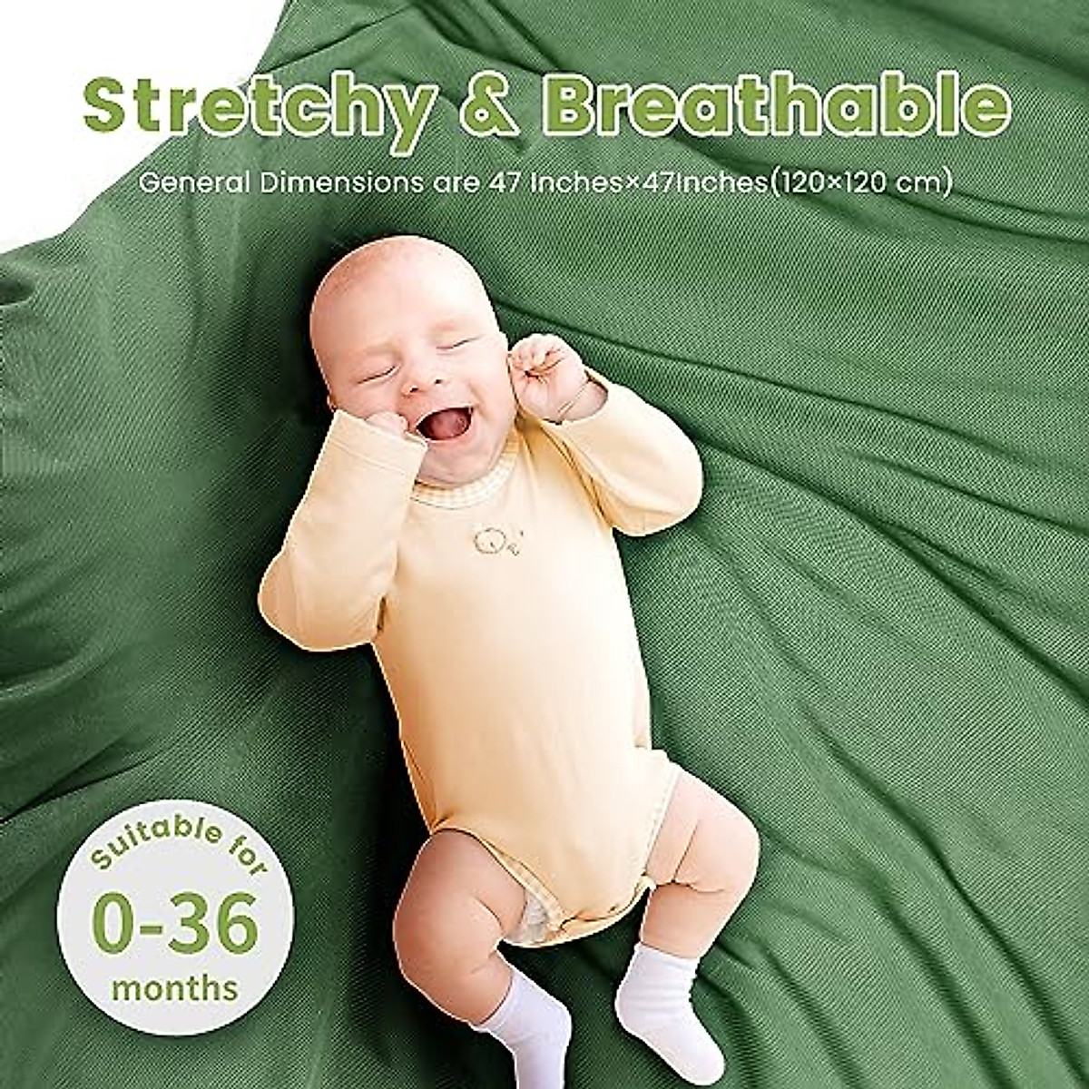 Mikccer Swaddling Blanket Baby, Newborn Receiving Blankets with Hat Set for Baby Girls Boys, Soft and Cozy Nursery Swaddle Wrap, Baby Swaddle Blanket, Large 47 x 47 inches