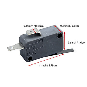 4 Packs WR23X10783 Refrigerator Dispenser Switch Compatible with GE Hotpoint Refrigerator PS8259956 WR23X10171 2695743 WR23X10224 6600JB3001E,Terminal Width 3/16'' (Normally Open) -Silver Gray