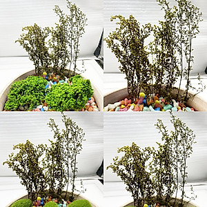 Cayway Miniature Shrubs Model Bushes Long Shrub Vegetation Groups Static Grass Tuft for DIY Model Train Landscape Railroad Scenery, Green