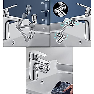 Faucet Extender for Bathroom Sink Universal,1080 Faucet Extender Brass,Splash Filter Faucet Extender,2 Water Outlet Modes,Faucet Attachment for Bathroom Sink