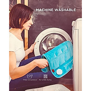 Comfytemp Weighted Heating Pad, 12x 24" Electric Heating Pad for Back Pain Relief with 9 Heat Settings | 11 Auto-Off | Stay on | Backlight, 2.2lb XL Heat Pad for Shoulders and Cramps Relief, Washable