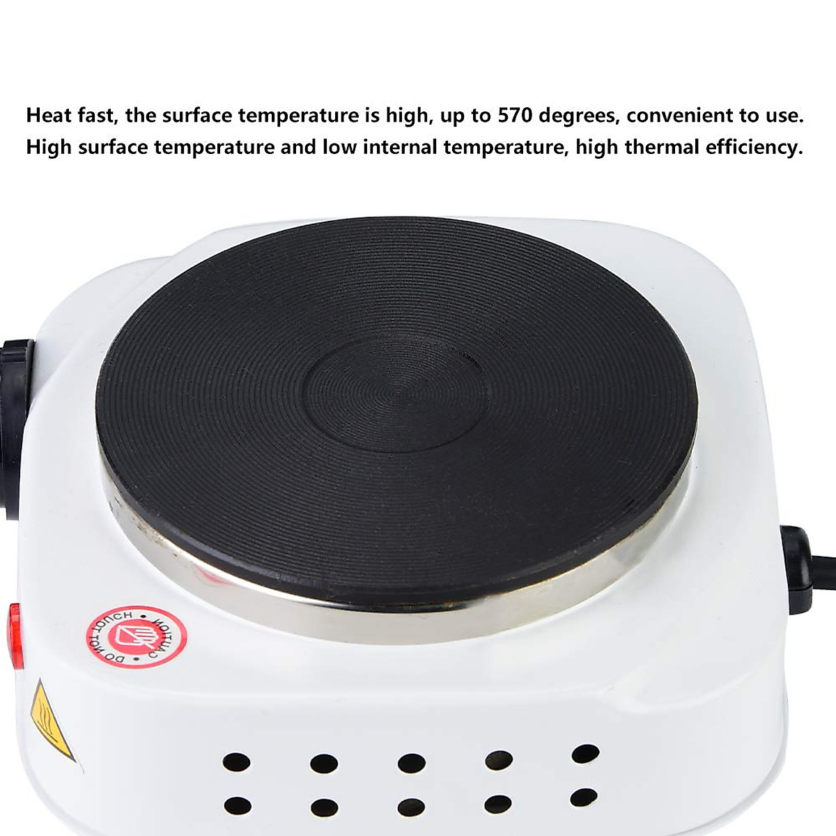 Portable Electric Mini Stove Hot Plate, High Temperature, Control, for Cooking Soup, Porridge, Hot Pot, Essential Home Appliance, 500W (US Plug 110V)