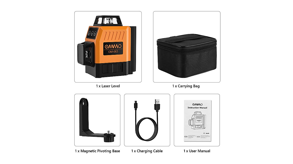 OMMO 8-Line Laser Level: Precision & Self-Leveling Tool