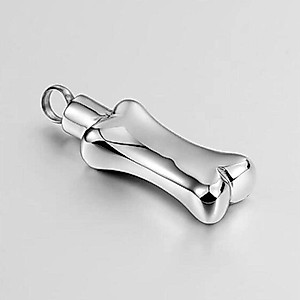 VEKETE Dog Bone Cremation Jewelry Urn Necklace Keepsake Pendant For Dog Cat Pet Memorial Ashes Locket Jewelry