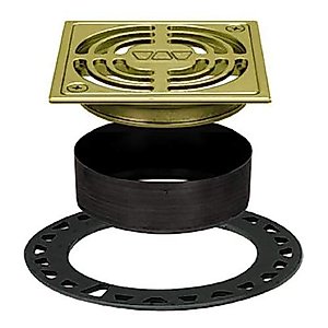 Schluter Kerdi-Drain Grate Kit, 4" Brushed Brass