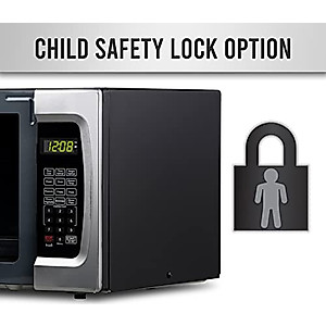 Farberware Countertop Microwave 1000 Watts, 1.1 cu ft - Microwave Oven With LED Lighting and Child Lock - Perfect for Apartments and Dorms - Easy Clean Brushed Stainless Steel