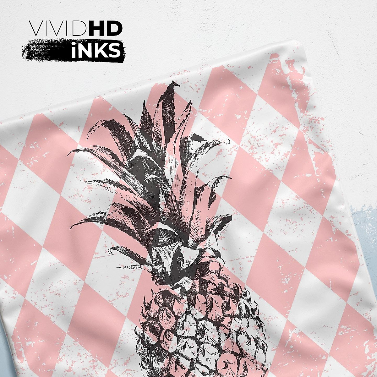 iiRov Summer Design Ink-Fuzed Decorative Throw Pillow - Tropical Summer Pink Pineapple v1