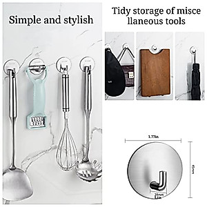 kylayoyo Self-Adhesive Hook, 3M Hooks, Waterproof, Heavy-Duty Wall Hook Without Nails, Bathroom, Kitchen, Bedroom, Cabinet, Closet, Towel, Bathrobe, Coat Key Chain, Round Design 6 Packs