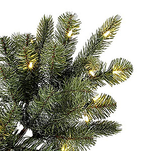 Evergreen Classics 6.5 ft Pre-Lit Vermont Spruce Quick Set Artificial Christmas Tree, Remote-Controlled Color-Changing LED Lights