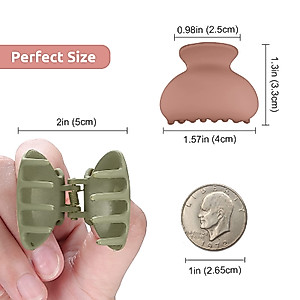 12 Pack Small Hair Claw Clips for Women Thin Fine Short Hair, 1.5 Inch Lolalet Cute Medium Size Jaw Clips Acrylic No Slip Hair Clamps Mini Banana Clips for Girls Kids -Style B