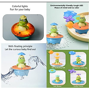 Bath Toys, Light Up Baby Pool Toy with LED Light Crocodile Spray Water Toy, Floating Wind Up Toys for 1 Year Old Boy Girl, New Born Baby Bathtub Water Toys, Preschool Toddler Pool Toys (Crocodile)