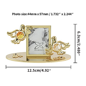 Crystocraft Picture Frames, Cross with Brilliant Cut Austrian Crystal Studded Baby Memories Frame Keepsake Frame Photo Frame 5.47 X 3.22 Inch for Baby Boy, Baby Girl