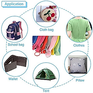 Zippers Colorful Resin 14pcs Non Separating Zippers with Ring Pulls #3 Plastic Zippers Lifting Pull Close-end for Clothes DIY Handbags Sewing Craft Bags Mixed 14 Colors Resin Zippers (25cm) 10inch