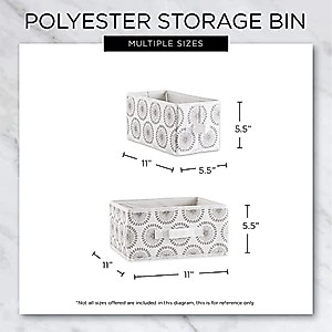 DII Non Woven Polyester Storage Bin, 11x11x5.5-inch, Chevron Gray, 2 Piece