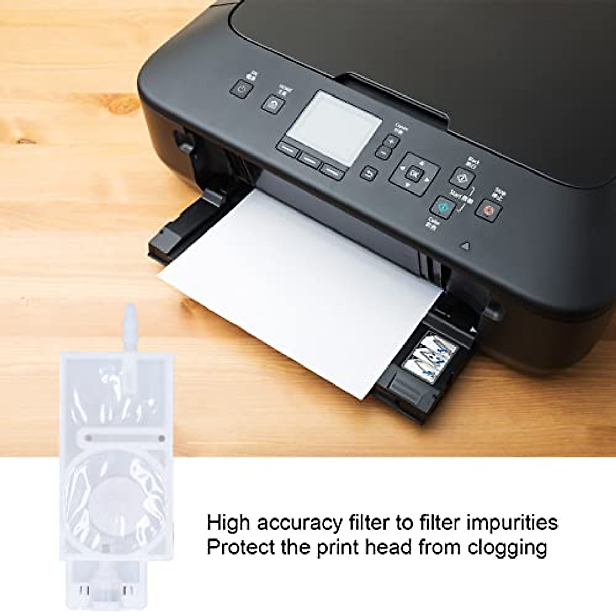 Estink Ink Damper, 6Pcs in Line Interface UV Printer Ink Damper Solvent Inkjet Head Rectangular PP Damper Replacement for XP600 Printer for 4mm x 3mm Ink Tube(White)