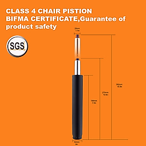 Office Chair Cylinder Replacement,Heavy Duty 1000lbs,Easy to Install,no Sink,Smooth & Silent,4.8inch Long Stroke Adjust,Premium Matte Finish,Chair Piston Safety for Gaming Chair,Swivel Desk,Desk Chair