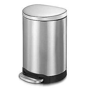 Birsppy Innovaze 10.6 Gal./40 Liter Stainless Steel Semi-Round Step-on Trash Can for Kitchen