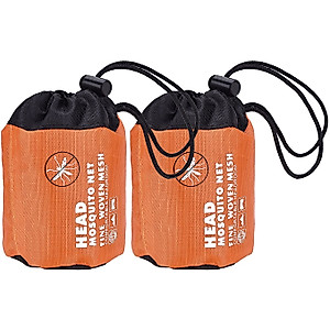 2 Pack Head Net Face Mesh Head Cover for Outdoor Lovers Protect from Fly Screen Mosquito Gnat and Other Flies (Regular Size, Black)