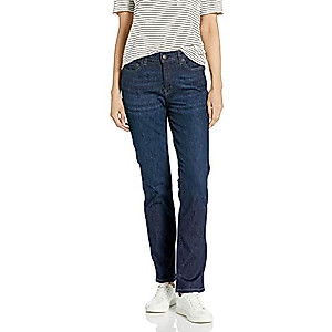 Amazon Essentials Women's Slim Straight Jean, Dark Wash, 12
