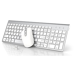Wireless Keyboard Mouse Combo, RaceGT Energy Saving Silent Ultra-Thin Full Sized Wireless Keyboard and Mouse 3 Level DPI Adjustable Mouse for Computer, Laptop and Desktop