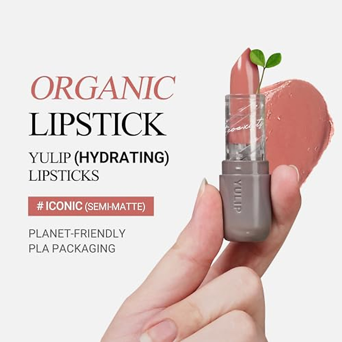 YULIP Lipstick - Korean Makeup, Organic, Clean Beauty, Paraben-Free, Natural Lipstick, Fragrance-Free, Moisturizing and Revitalizing Lipstick - Iconic