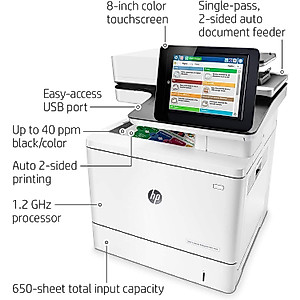 HP Color LaserJet Enterprise M577dn (B5L46A#BGJ) Duplex 3600 dpi USB/Ethernet Laser Multifunction Printer (Renewed)