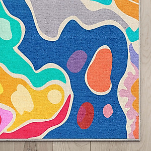 Well Woven Crayola Whimsy Waves Color Mix 8' x 10' Area Rug - Vibrant Multi Color - for Living Rooms, Dining Rooms, and Bedrooms