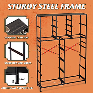 WLIVE Tall Dresser for Bedroom, Fabric Dresser Storage Tower with 16 Drawers, Chest of Drawers Organizer Unit, Storage Cabinet, Hallway, Closets, Steel Frame, Charcoal Black