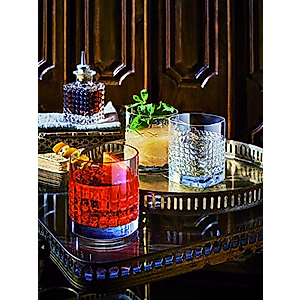 Luigi Bormioli 12328/02 Mixology 12.75 oz Charme DOF Double Old Fashioned Glasses (Set of 4), Clear