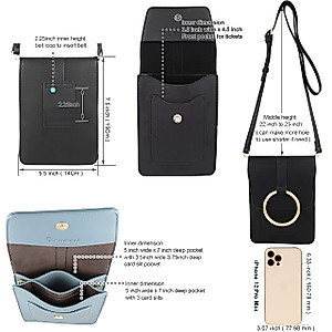 B BRENTANO Vegan Small Flap-Over Crossbody Bag and Waist Purse with RIFD Blocking (Black)