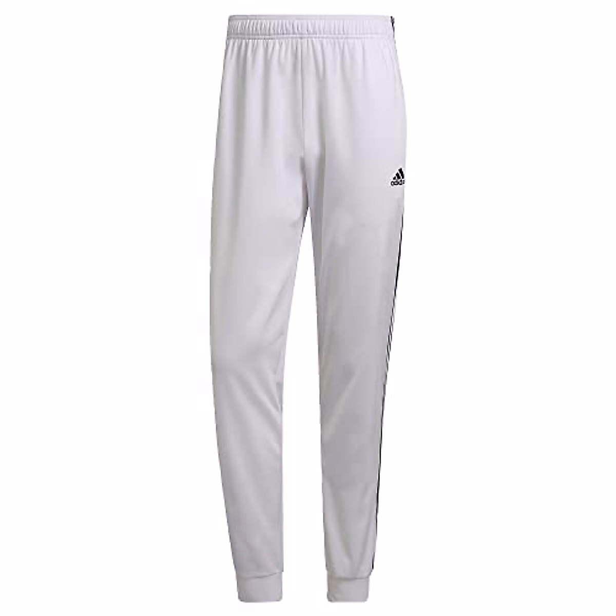 adidas Men's Essentials Warm-Up Slim Tapered 3-Stripes Tracksuit Bottoms, White/Black, 3X-Large