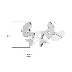Boma Jewelry Sterling Silver Mermaid Stud Earrings