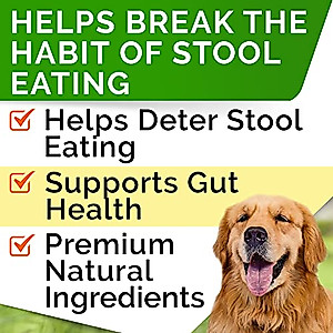 STRELLALAB No Poo Treats - No Poop Eating for Dogs - Coprophagia Stool Eating Deterrent - Digestive Enzymes - Gut Health & Immune Support - Stop Eating Poop - 120ct