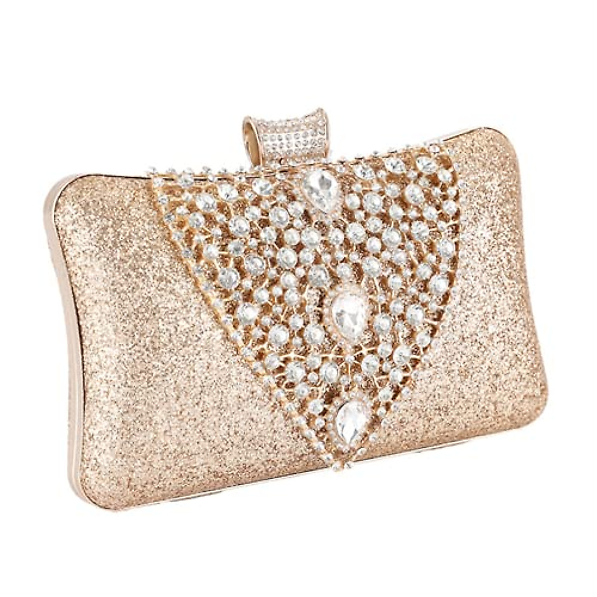 Womens Fashion Luxury Sparkly Rhinestone Sequin Glitter bag Clutch Evening Handbag Shoulder Bags Purse for Wedding Bridal Party Prom (gold)