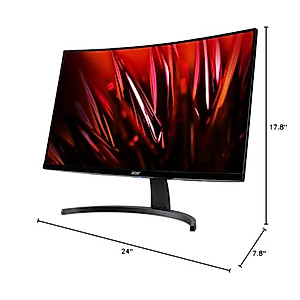 Acer ED273U Abmiipx 27" 1500R Curved WQHD 2560 x 1440 Monitor | Adaptive-Sync Technology | 75Hz Refresh Rate | 1ms VRB | 1 x Display Port 1.2 and 2X HDMI 1.4 Ports,Black
