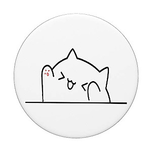 Cute Cheering Bongo Cat meme popsocket PopSockets PopGrip: Swappable Grip for Phones & Tablets