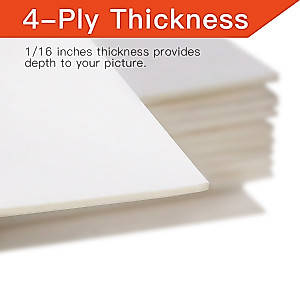 Betus 8x10 White Picture Mats, Acid Free, 1/16 Inches Thickness, White Core Bevel Cut Frame Mattes for 5x7 Pictures - Pack of 10