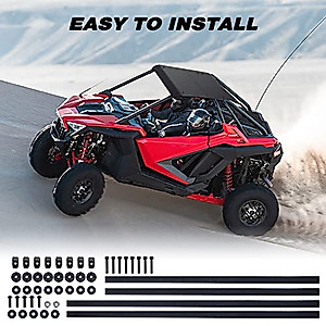 Aluminum Roof Top for RZR RPO XP, SAUTVS Black Heavy Duty 2-Piece Combined Aluminum Hard Roof 2 Seater Sun Visor Cover for Polaris RZR PRO XP/RZR Turbo R 2020-2023 Accessories (Replace #2883743-458)