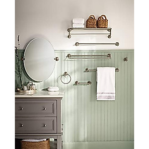 Moen DN6886BN Sage Single Post Bathroom Hand -Towel Ring, Spot Resist Brushed Nickel