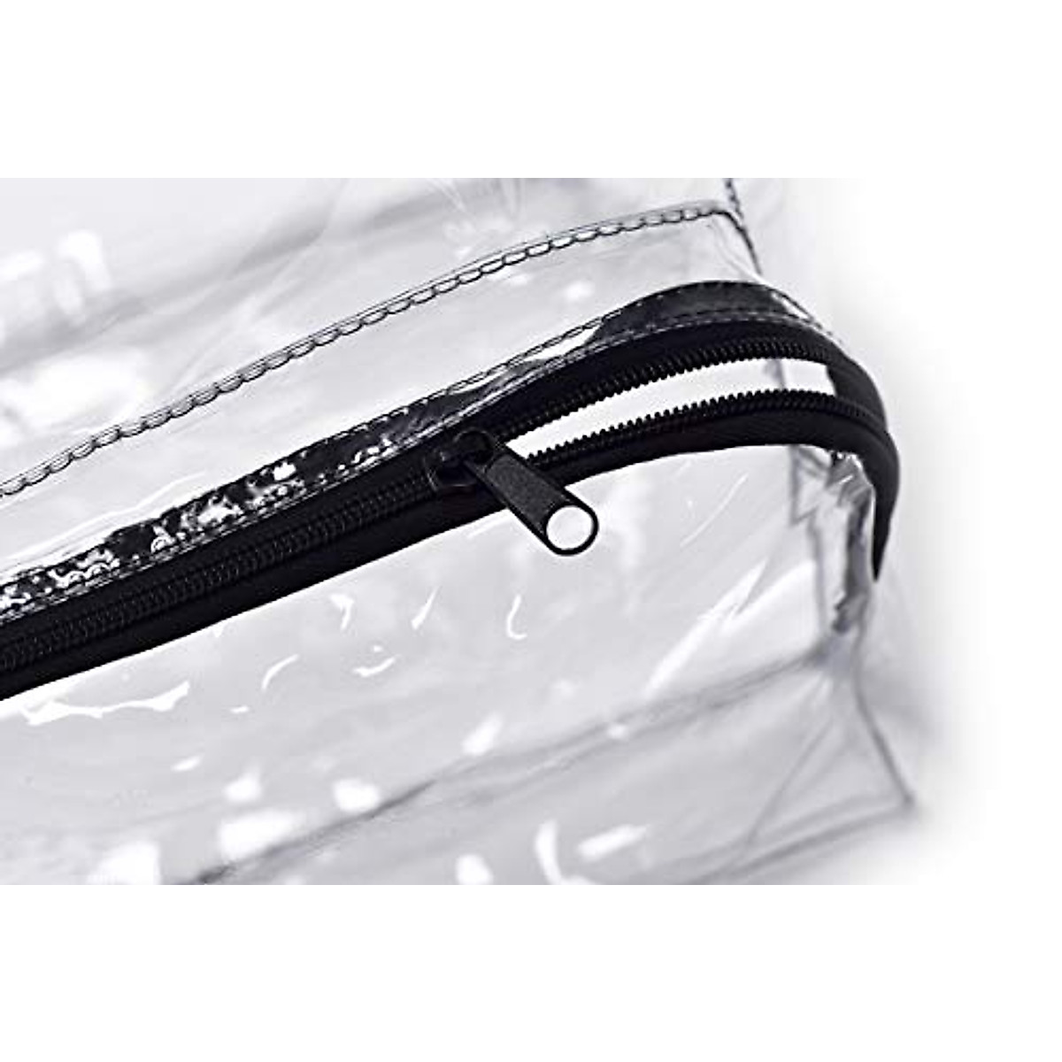 Clear Lunch Bag - Durable PVC Plastic See Through Lunch Bag with Adjustable Shoulder Strap Handle for Prison Correctional Officers, Work, Stadium Approved, Freezer Proof. (Medium)