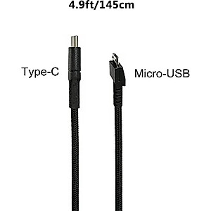 ODIER 4.9Ft USB Type-C Charging Cable for Razer Naga Pro 20000 DPI/DeathAdder V2 pro/Basilisk/Viper Hyperspeed Lightest Cyberpunk 2077 Ultimate Gaming Mouse USB-C to Micro-USB Cable