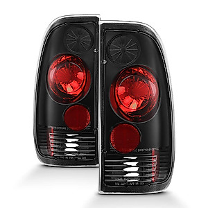 ACANII - For 1997-2003 Ford F150 99-07 F250 F350 F450 Superduty Black Housing Tail Lights Brake Lamps Pair Left+Right