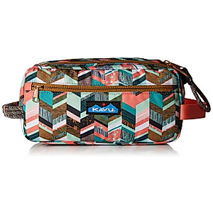 KAVU Grizzly Kit Accessory Bag Padded Lightweight Travel Case - Coastal Blocks