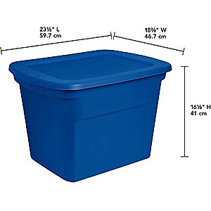 Sterilite 18 Gal./68 L Totes, Blue Morpho, 8