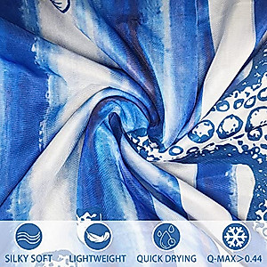 Cooling Blankets for Hot Sleepers, Night Sweats Summer Blanket Lightweight Double Sided Cool Effect, Soft Cold Blankets for Hot Sleepers Sleeping 79"x86" Absorb Heat Keep Cool(Ocean Theme)