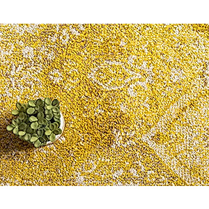 Unique Loom Penrose Collection Area Rug - Blake (8' x 10' Rectangle, Yellow/ Beige)
