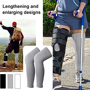 Sosation 8 Pcs Knee Brace Undersleeve Knee Sleeve for Under Brace Closed Patella Knee Compression Sleeve Breathable Leg Sleeves for Men Women Thigh Shin Knee Support for Sports Protector (Large)